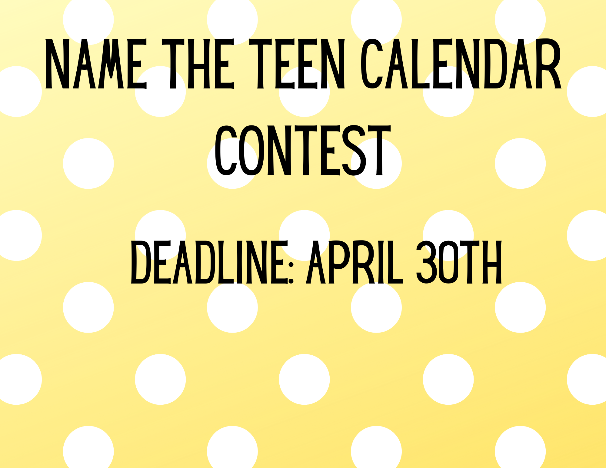 Name the Teen Calendar Contest | Dearborn Public Library