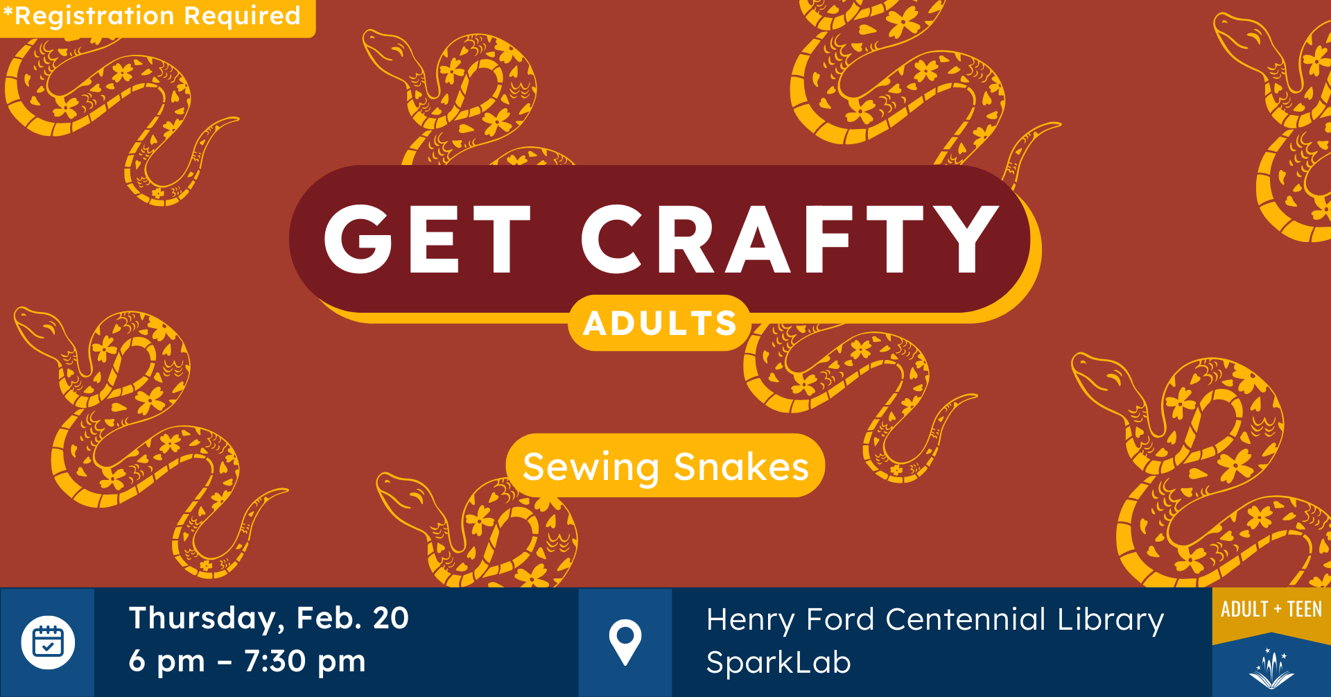 Get Crafty Sewing Snakes | Dearborn Public Library