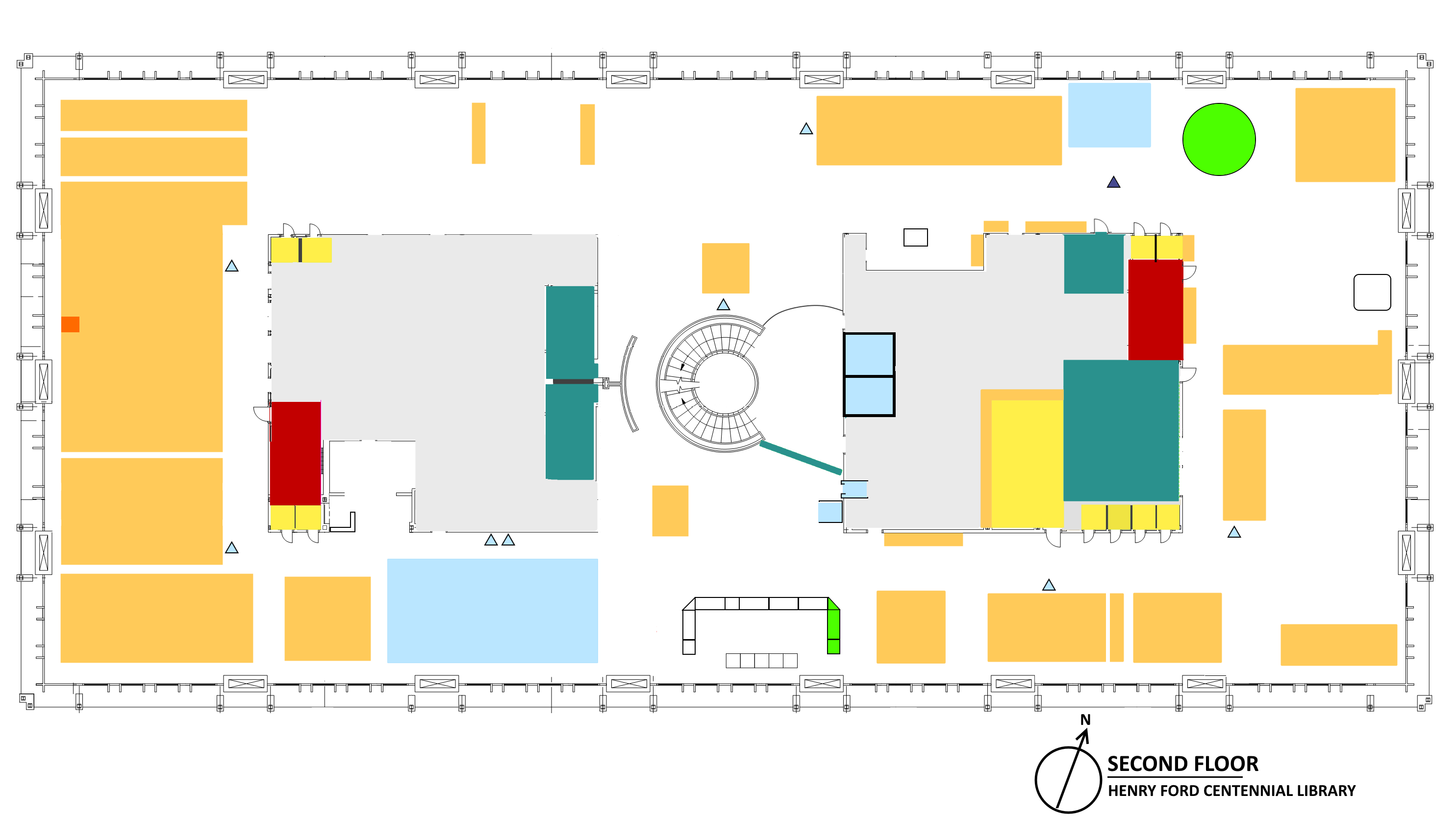 HFCL 2nd Floor Public Map | Dearborn Public Library