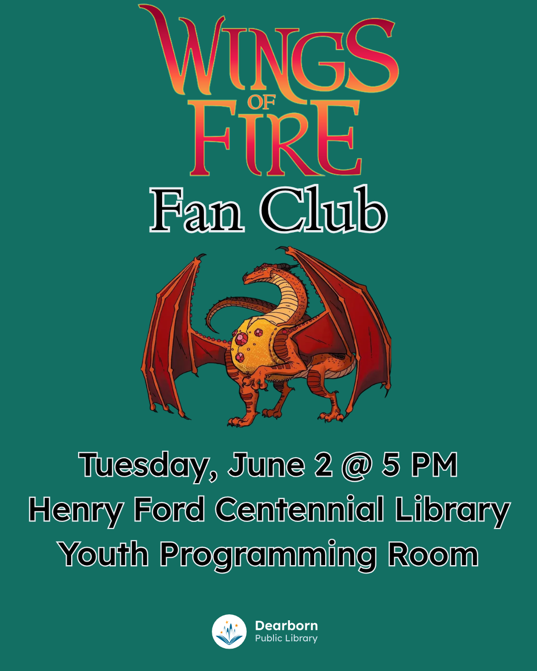 Wings of Fire Summer 2026 Insta | Dearborn Public Library